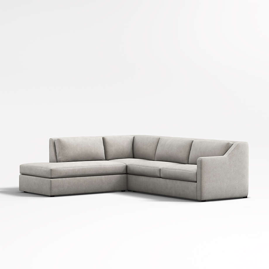 Notch 3-Piece Left-Arm Bumper Sectional Sofa + Reviews | Crate & Barrel