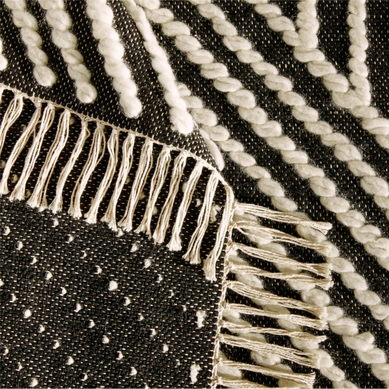 Noya Kids Handwoven Black Striped Kids Rug with Fringe 4x6 + Reviews ...