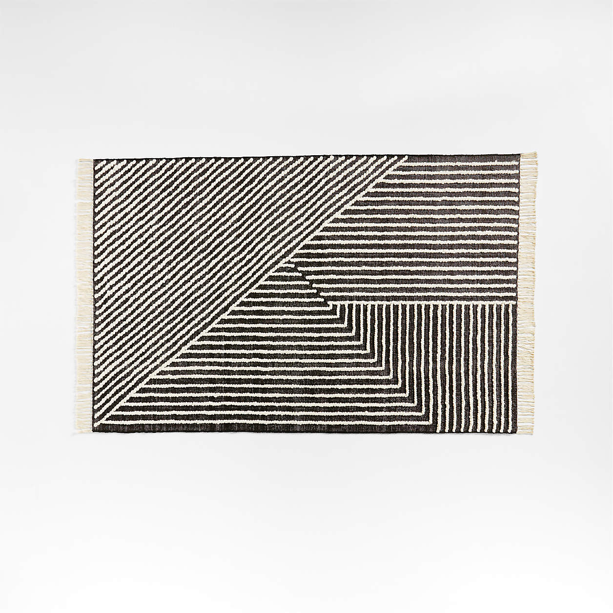 Noya Kids Handwoven Black Striped Kids Rug with Fringe 5x8 + Reviews ...