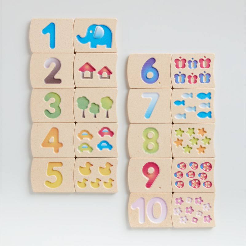 Plan Toys Wooden Number Tiles 1-10 | Crate & Kids