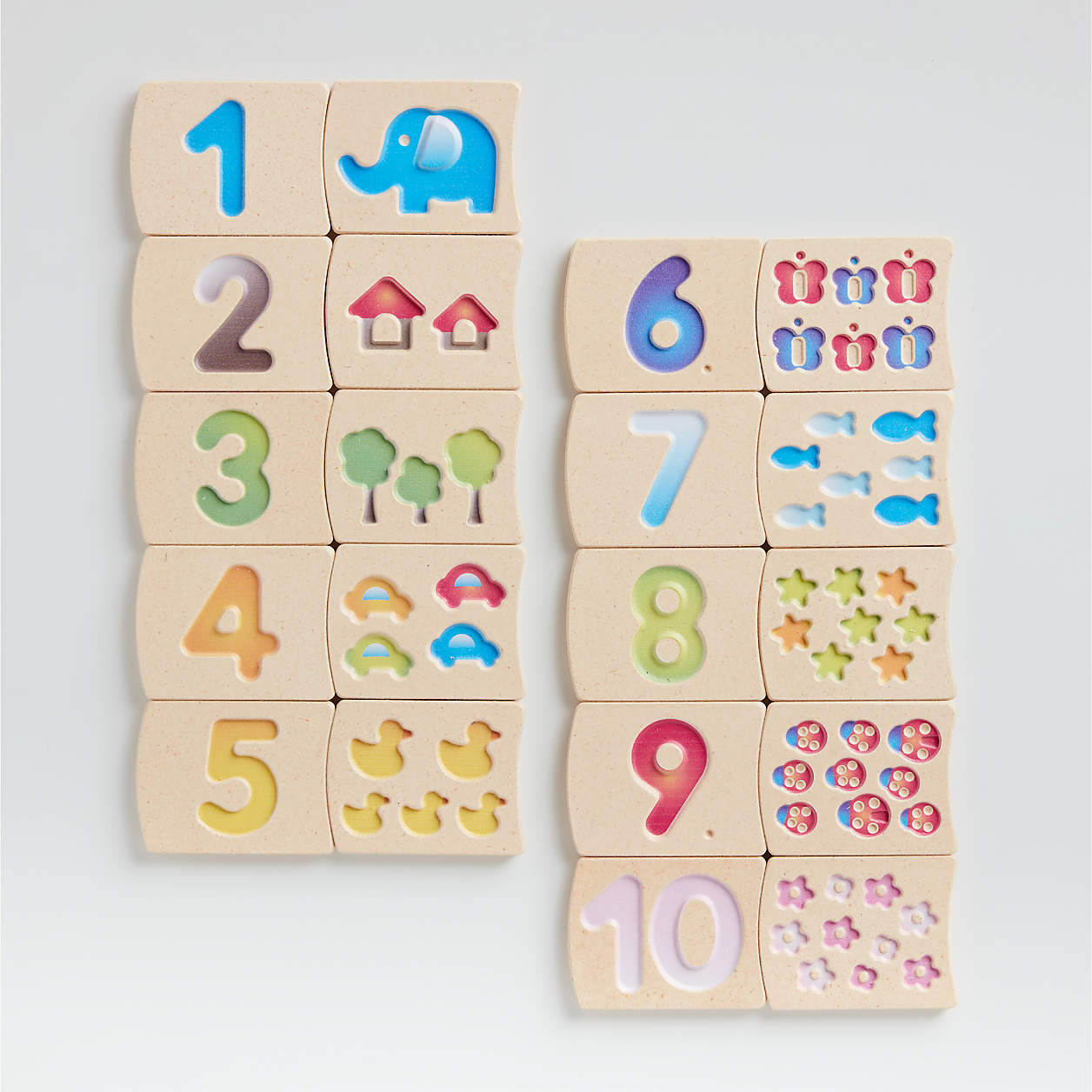 Plan Toys Wooden Number Tiles 1-10 | Crate & Kids