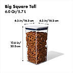 OXO POP 6.0-Qt Big Square Tall Airtight Food Storage Container | Crate & Barrel