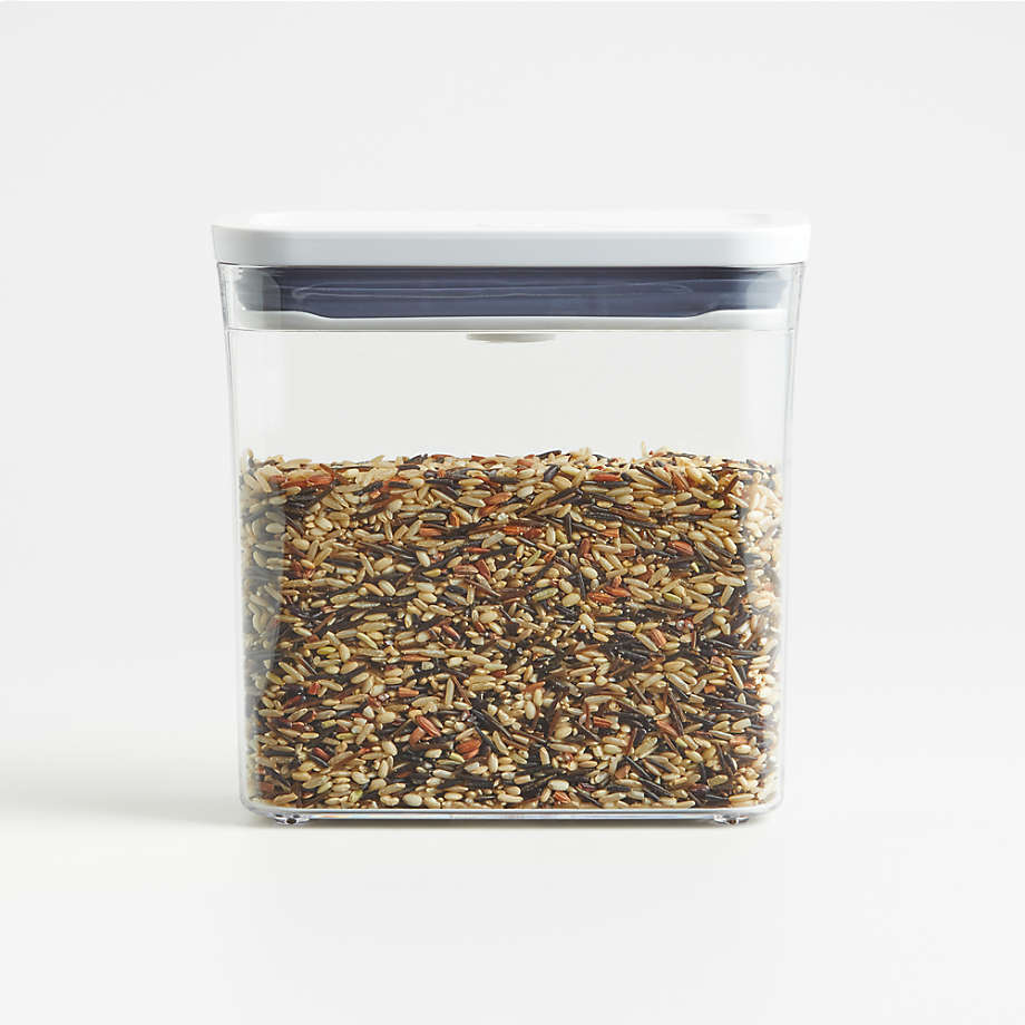 OXO POP 1.2-Qt Short Slim Rectangular Airtight Food Storage Container | Crate & Barrel