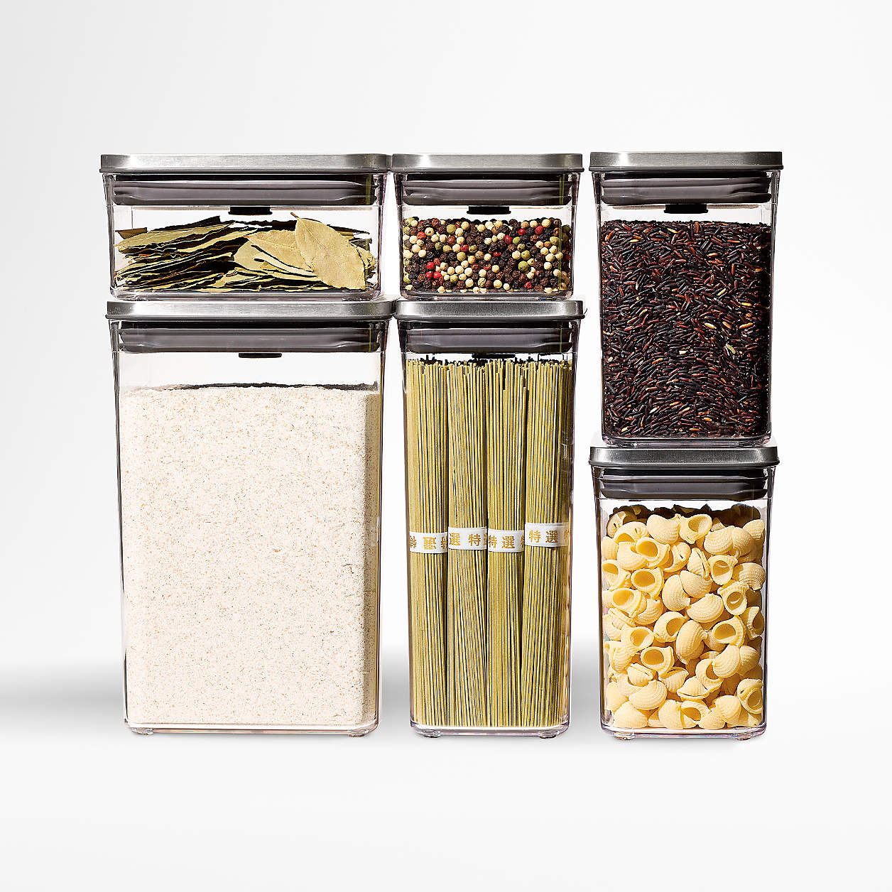 OXO POP Steel 6-Piece Airtight Food Storage Container Set + Reviews ...