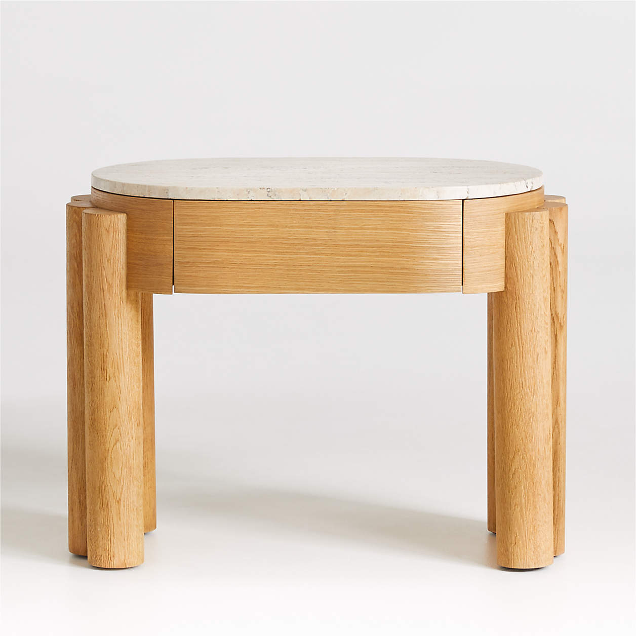 Oasis Oval Wood End Table | Crate & Barrel