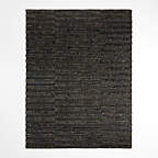 Oaxaca Jute Hand-Knotted Black Area Rug 6'x9' | Crate & Barrel