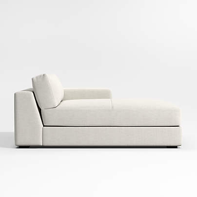 Wells Right-Arm Chaise with Natural Leg Finish + Reviews | Crate & Barrel