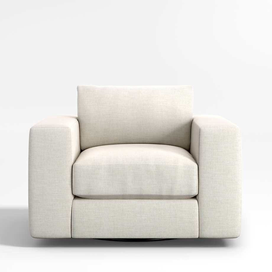 Oceanside Wide-Arm Swivel Chair + Reviews | Crate & Barrel