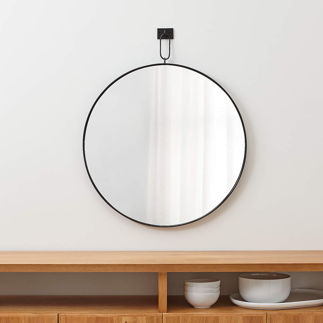 Odin Iron Large Pendant Mirror | Crate & Barrel Canada
