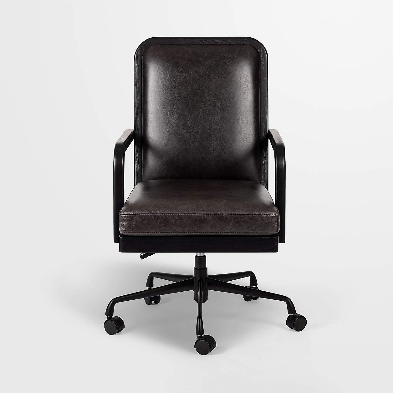 Ogden Brushed Ebony Black Wood Desk Chair | Crate & Barrel Canada