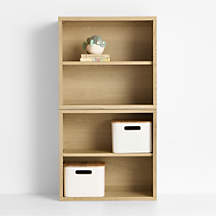 Oliver 32" Modular Natural Oak Wood Kids Open Bookcase | Crate & Kids ...