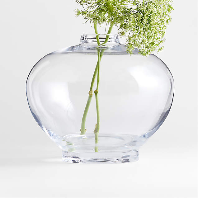 Palma Glass Vase 13" + Reviews | Crate & Barrel