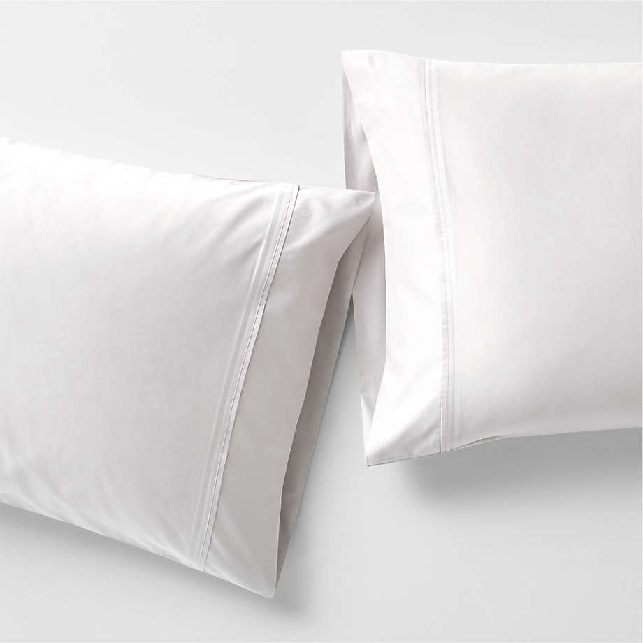 Favorite Organic Cotton Sateen White Standard Pillowcases, Set of 2 + Reviews | Crate & Barrel