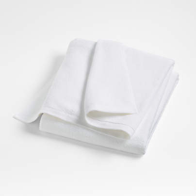 Dotty Organic Cotton White Washcloth + Reviews | Crate & Barrel