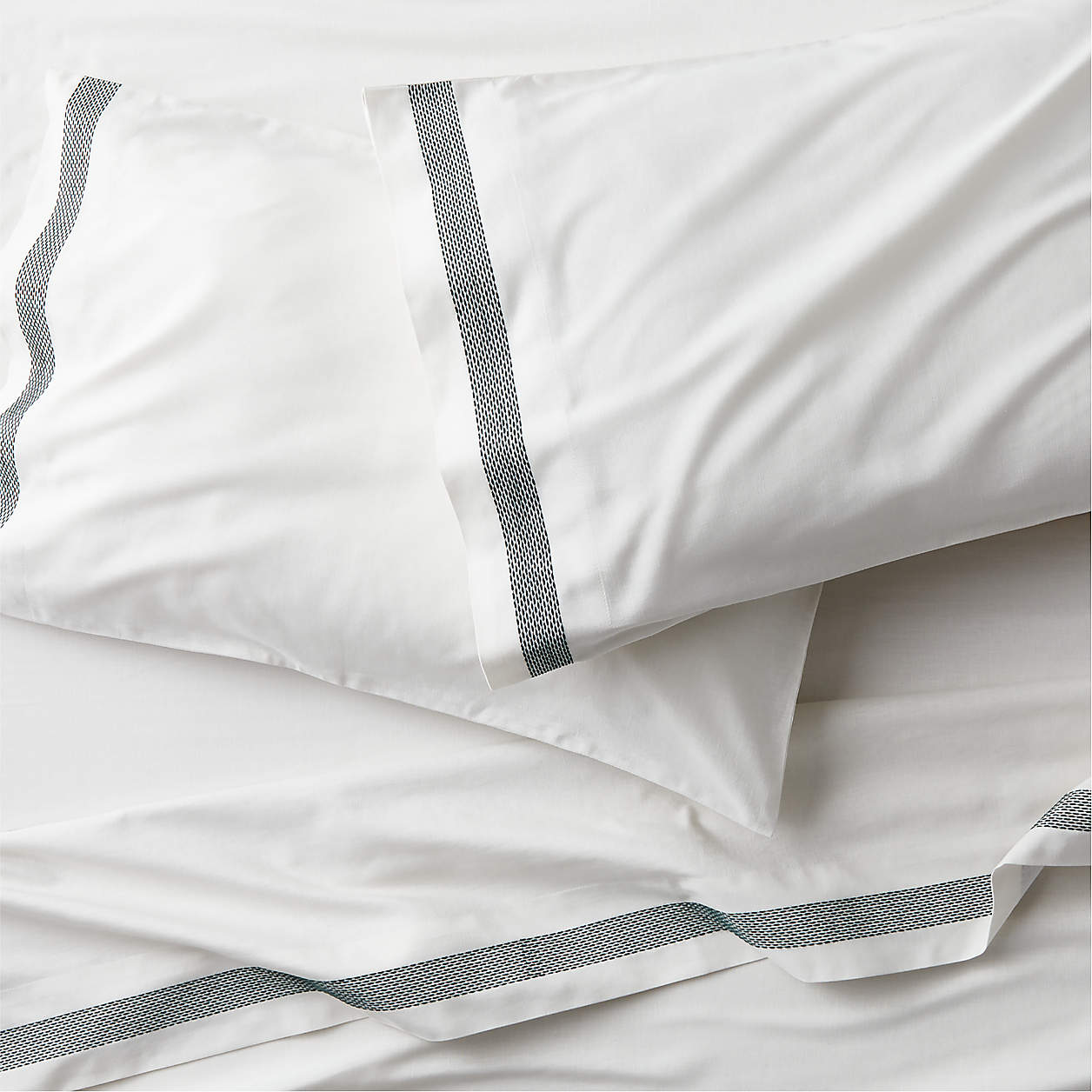 Hotel Organic Cotton Linen Spruce Green Full Sheet Set + Reviews ...