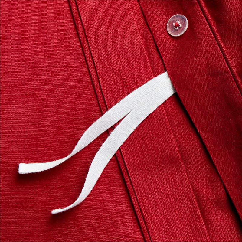 Hotel Organic Cotton Linen Red Duvet Covers | Crate & Barrel