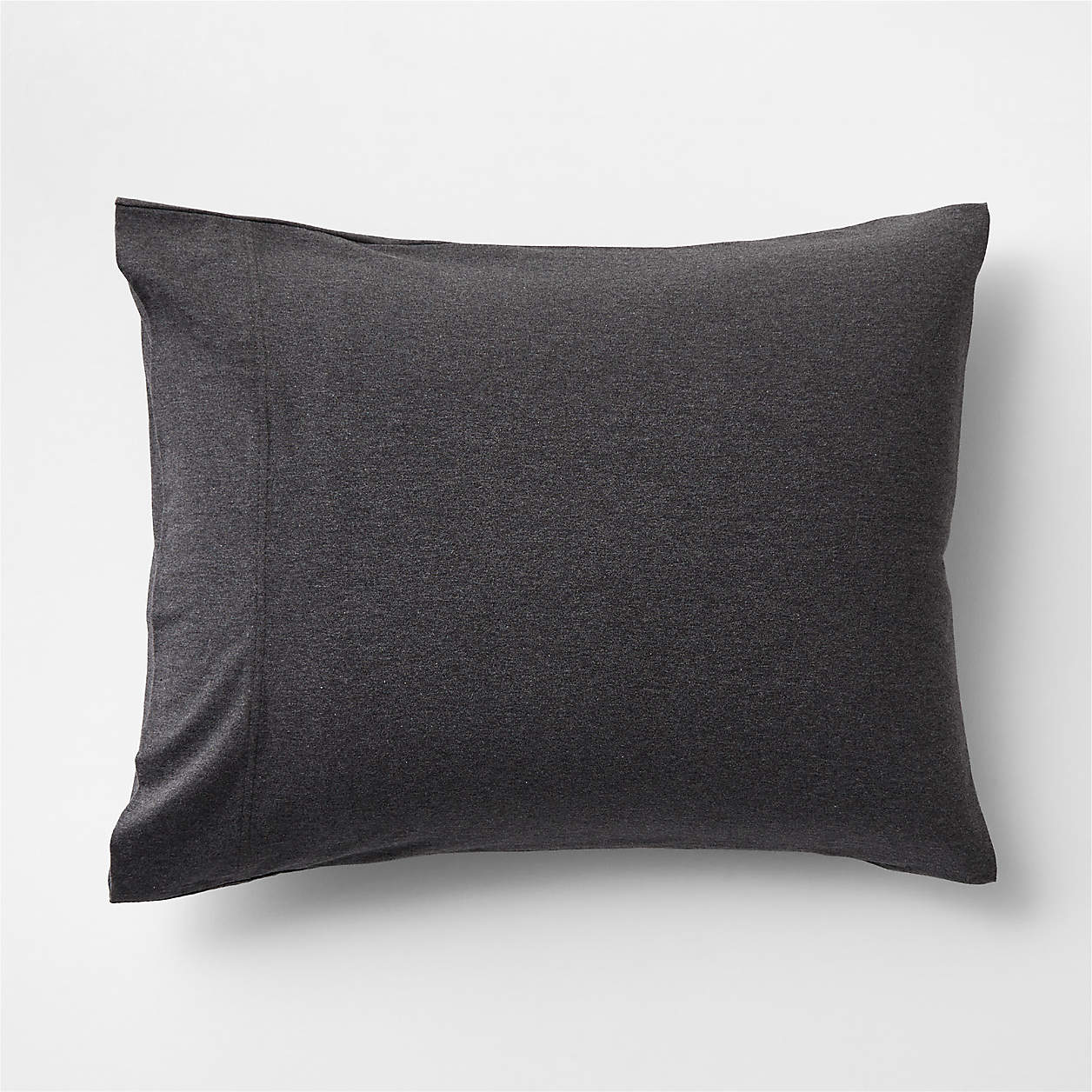 Cozysoft Organic Jersey Charcoal Grey Standard Pillow Sham Cover ...