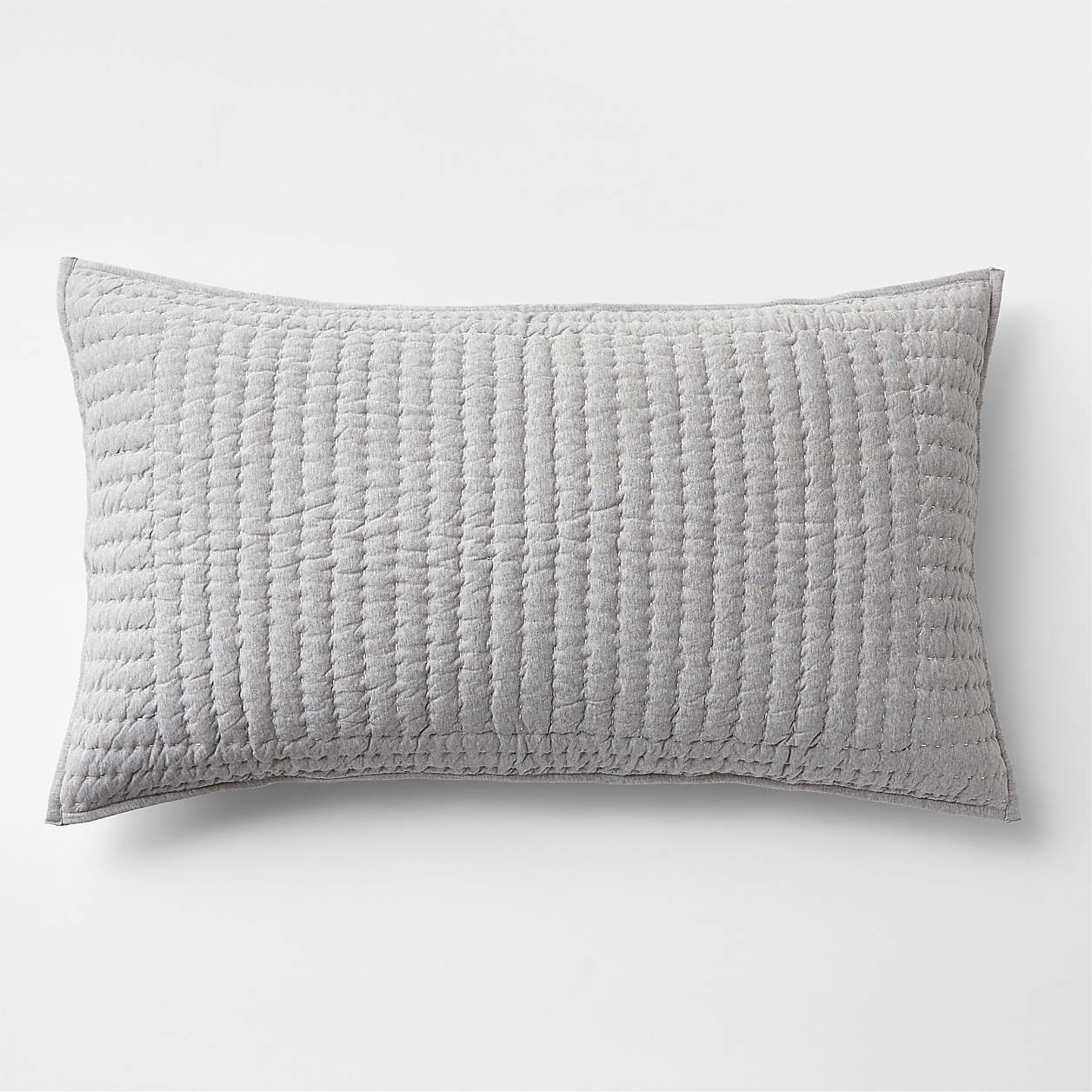 Cozysoft Organic Jersey Grey King Quilted Pillow Sham + Reviews | Crate ...