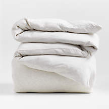 Cozysoft Organic Cotton Jersey Heathered Ivory King Duvet Cover ...