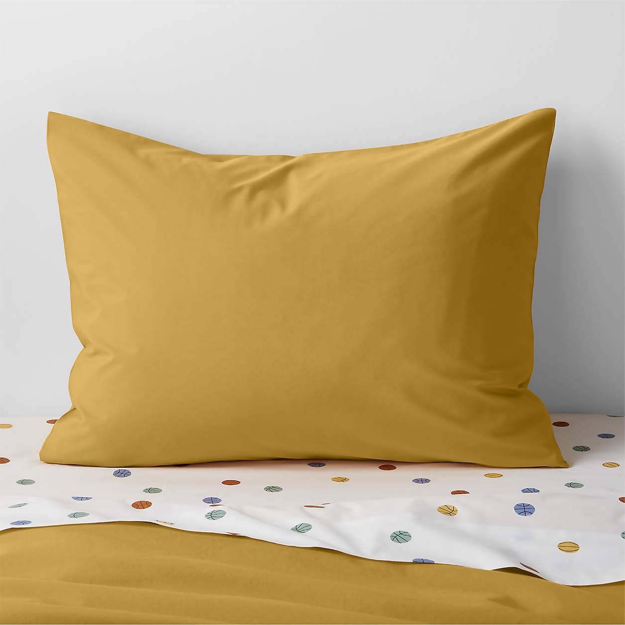 Kids Savannah Yellow Organic Washed Cotton Pillow Sham | Crate & Kids