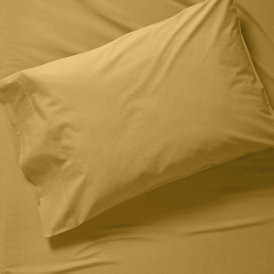 Modern Cozy Cloud Dark Yellow Organic Washed Cotton Kids Sheet Set ...