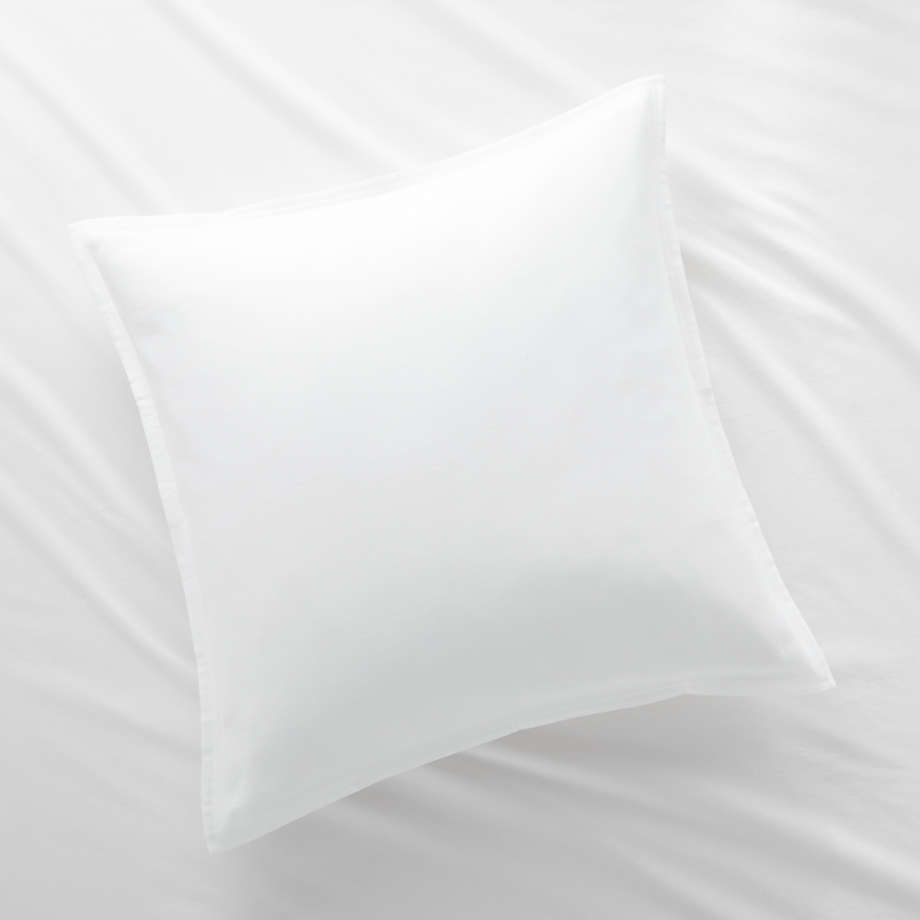 Aire Organic Cotton White Euro Bed Pillow Sham + Reviews | Crate & Barrel