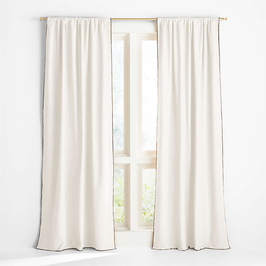 Ori Cream Cotton Kids Window Curtain Panel 44"x96" + Reviews | Crate & Kids