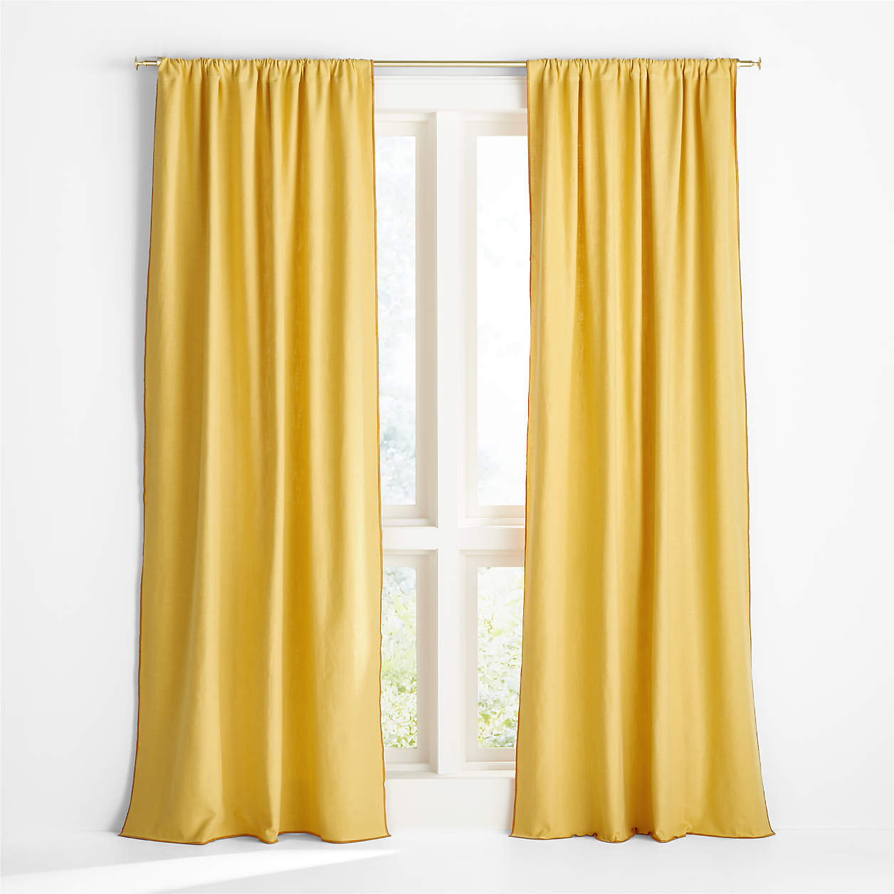 Ori Kids Yellow Cotton Curtain Panel 84" | Crate & Kids