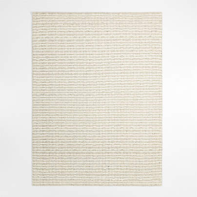 Oslo Wool Grey and Ivory Area Rug 8'x10' | Crate & Barrel