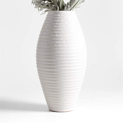 Lorient Large White Textured Ceramic Vase 18" by Laura Kim + Reviews ...