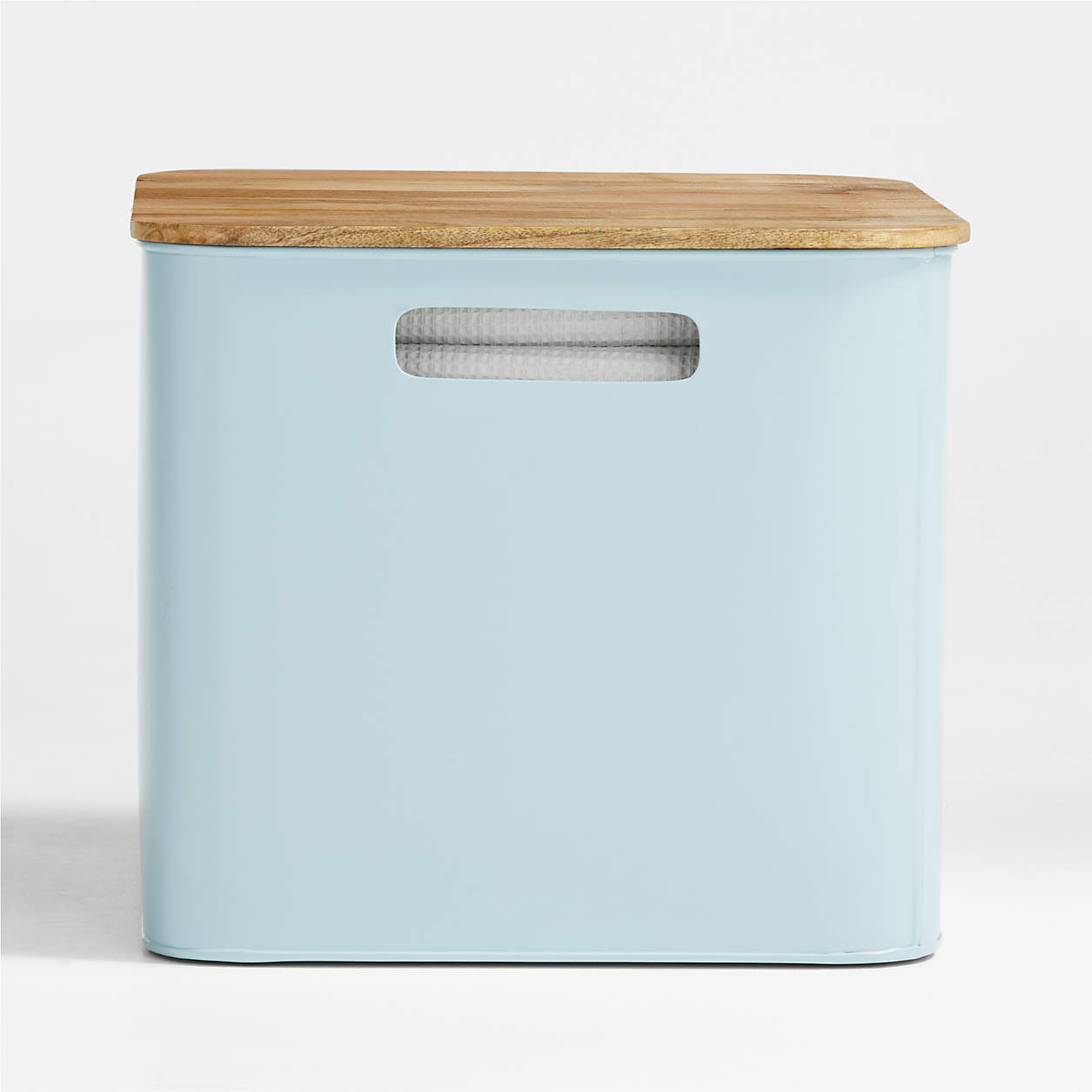 Outline Cloud Blue Large Metal Toy Box with Wood Lid | Crate & Kids