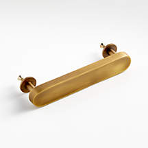 Oval 4" Antique Brass Bar Pull + Reviews | Crate & Barrel