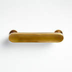 Oval 4" Antique Brass Bar Pull + Reviews | Crate & Barrel