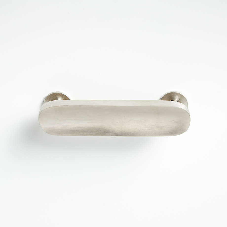 Oval 3" Brushed Nickel Bar Pull + Reviews | Crate & Barrel