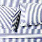 Oxford Shirting Light Indigo Blue Organic Cotton Full Bed Sheet Set ...