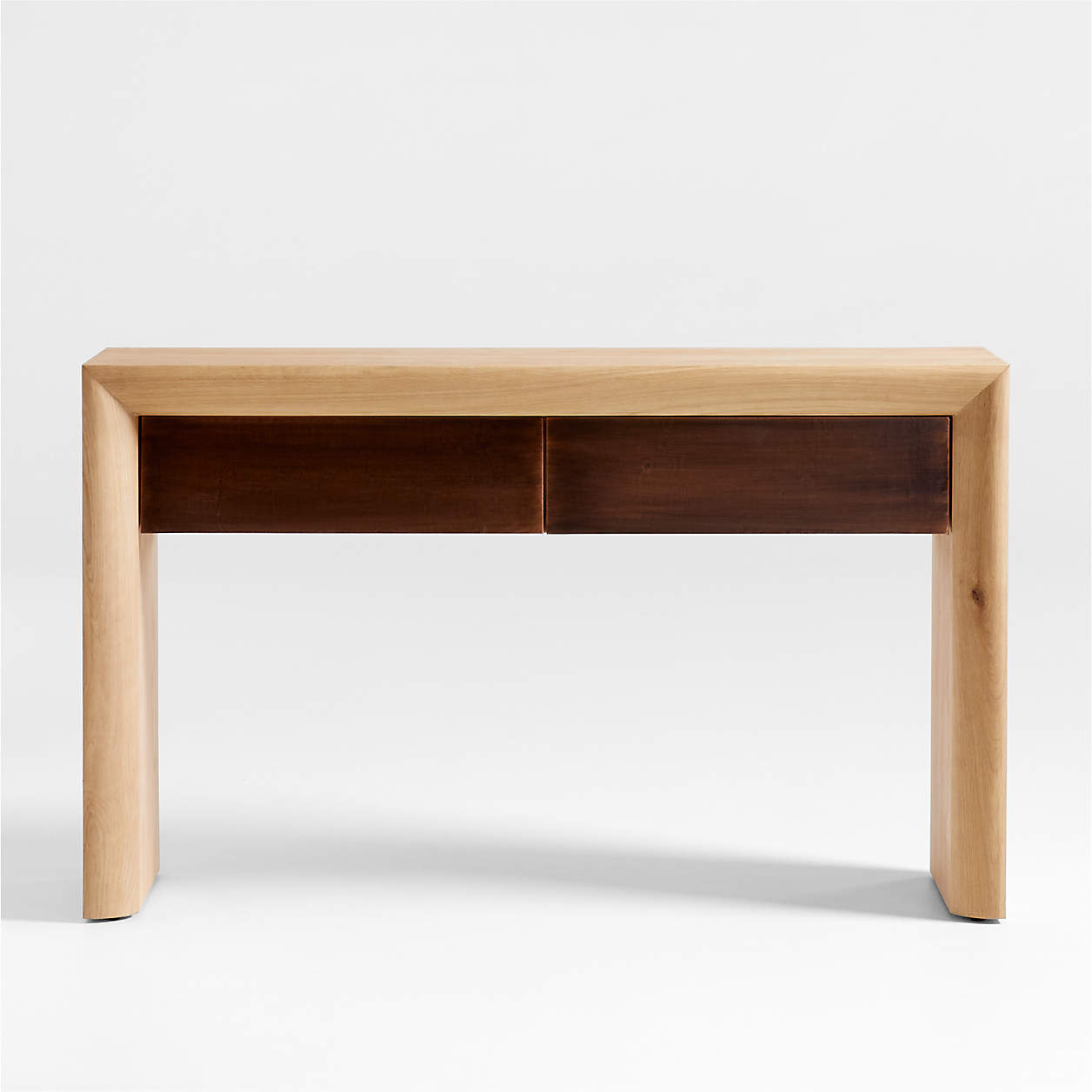 Pace Oak Wood Storage Console Table | Crate & Barrel