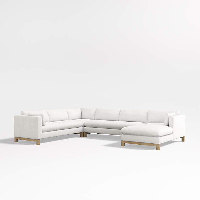 Pacific Bench 3-Piece L-Shaped Sectional with Wood Legs + Reviews ...