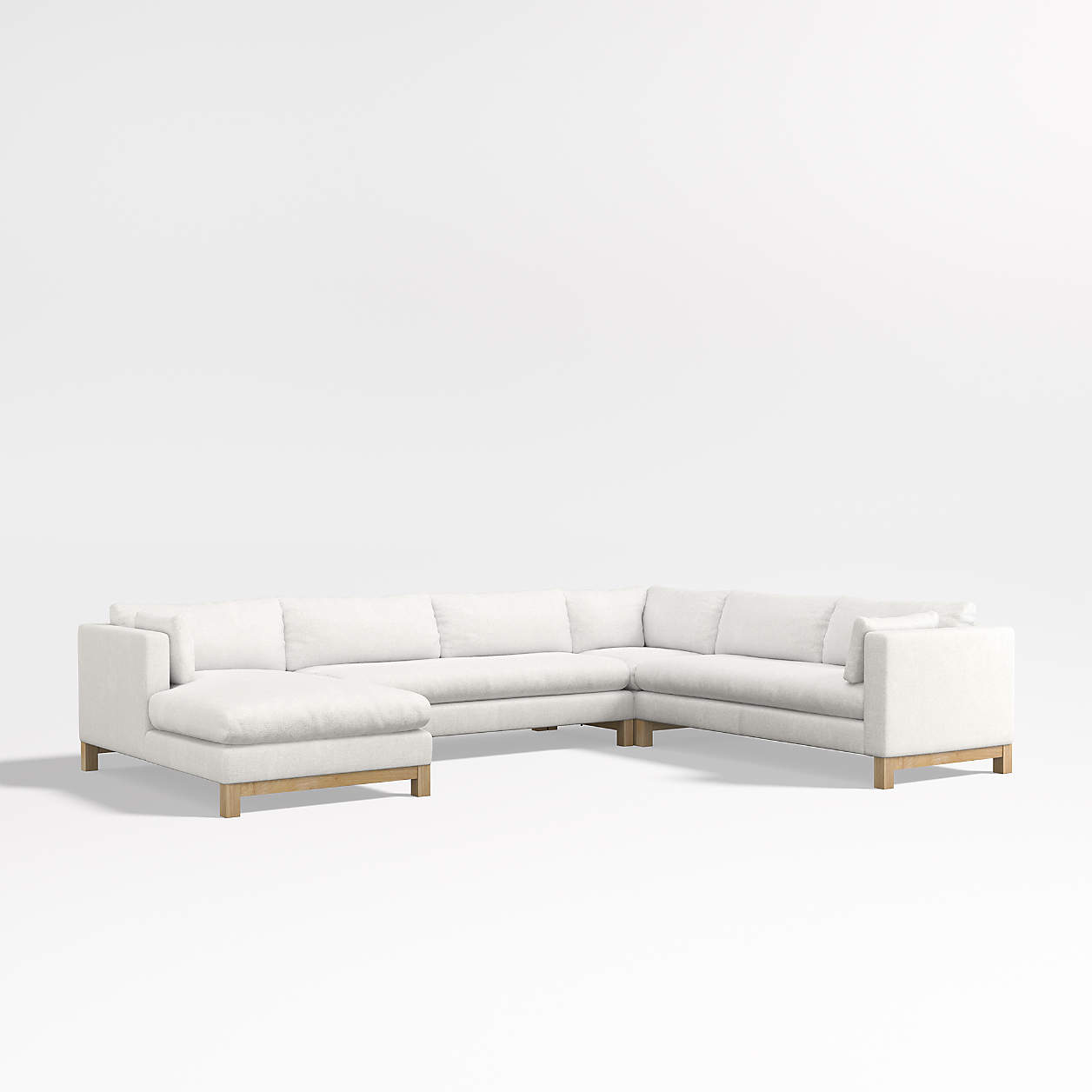 Pacific Bench 4-Piece U-Shaped Sectional Sofa with Wood Legs | Crate ...