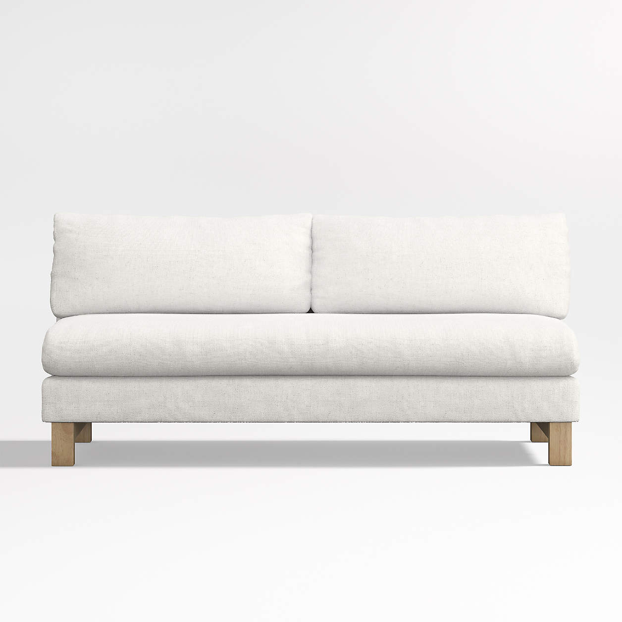 Pacific Armless Sofa with Wood Legs + Reviews | Crate & Barrel
