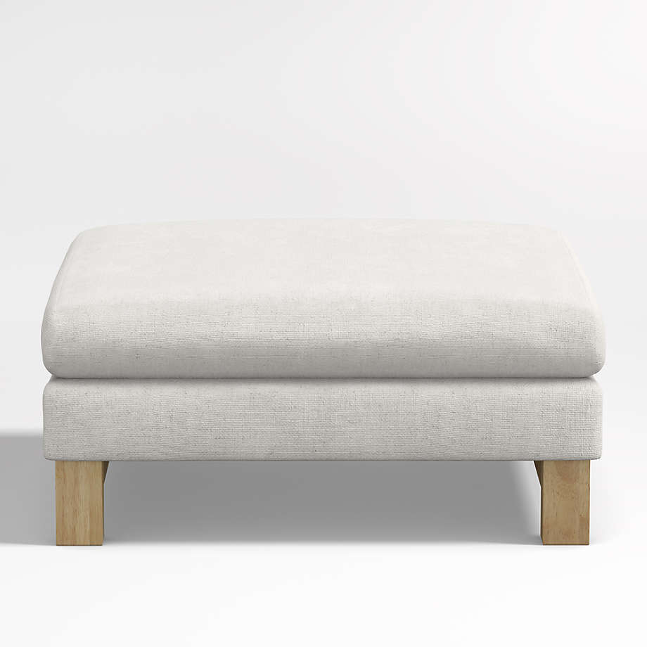 Pacific Ottoman with Wood Legs + Reviews | Crate & Barrel