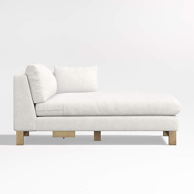 Wells Right-Arm Leather Chaise + Reviews | Crate & Barrel