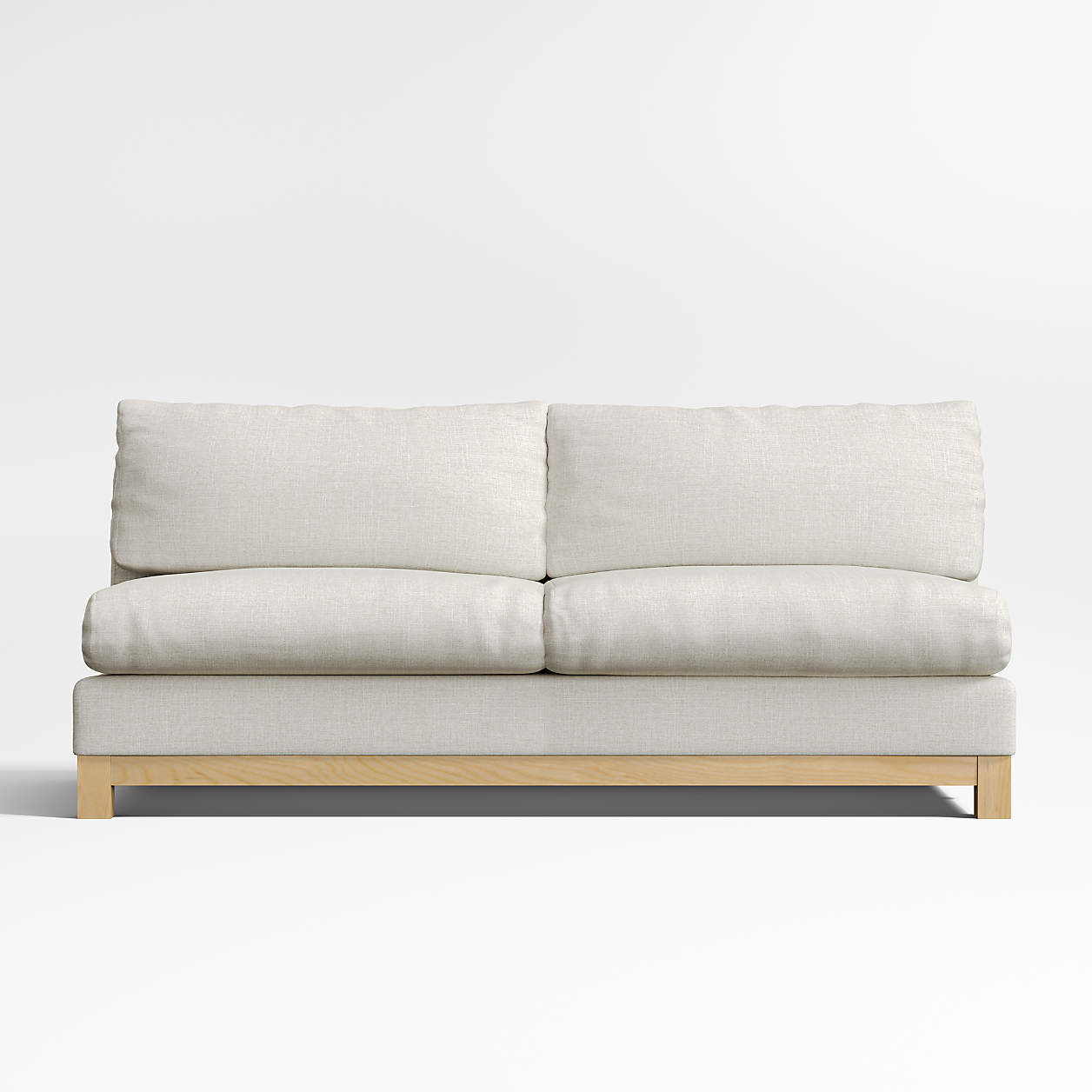 Pacific Wood Armless Sofa | Crate & Barrel