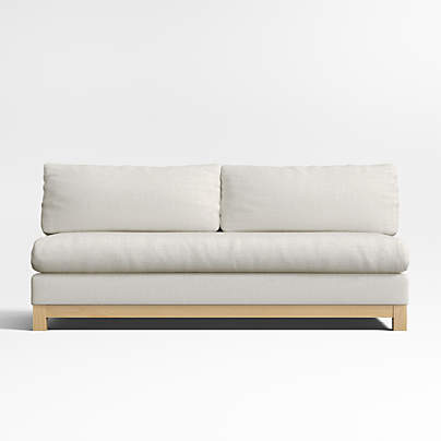Wells Armless Sofa with Natural Leg Finish + Reviews | Crate & Barrel