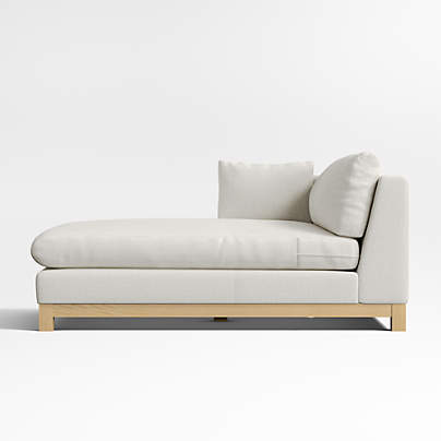 Wells Left-Arm Chaise with Natural Leg Finish + Reviews | Crate & Barrel