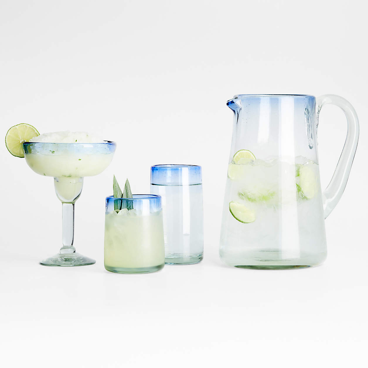 Pacifico Blue Rim Glasses | Crate & Barrel