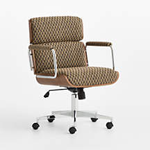 Palmer Upholstered and Wood Paneled Office Chair | Crate & Barrel