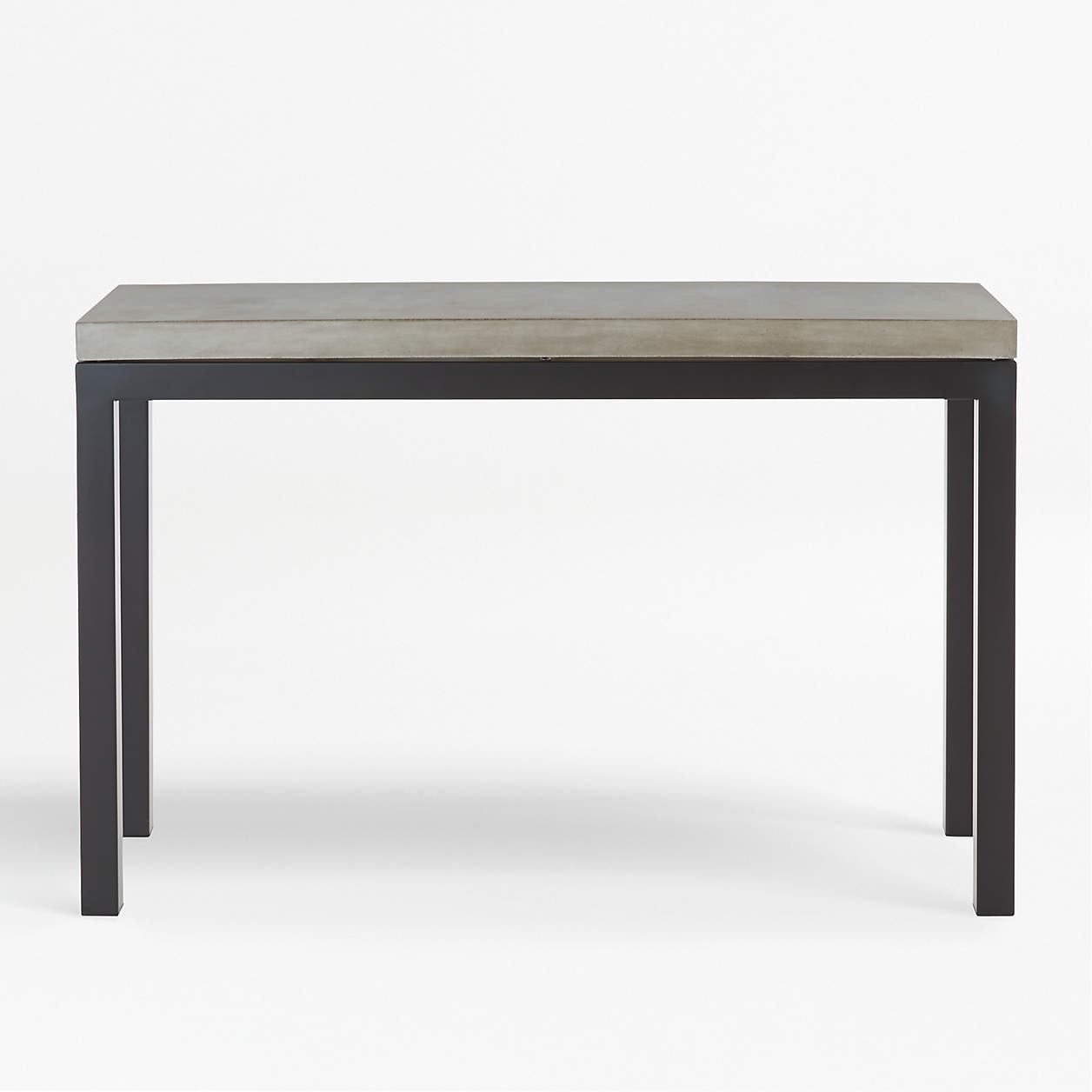 Parsons 48x16 Concrete Top Console Table with Dark Steel Base | Crate ...