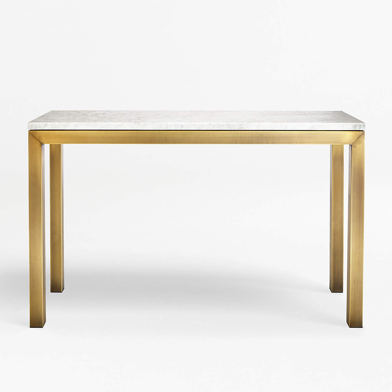 Parsons 48x16 White Marble Top Console Table with Brass Base + Reviews ...