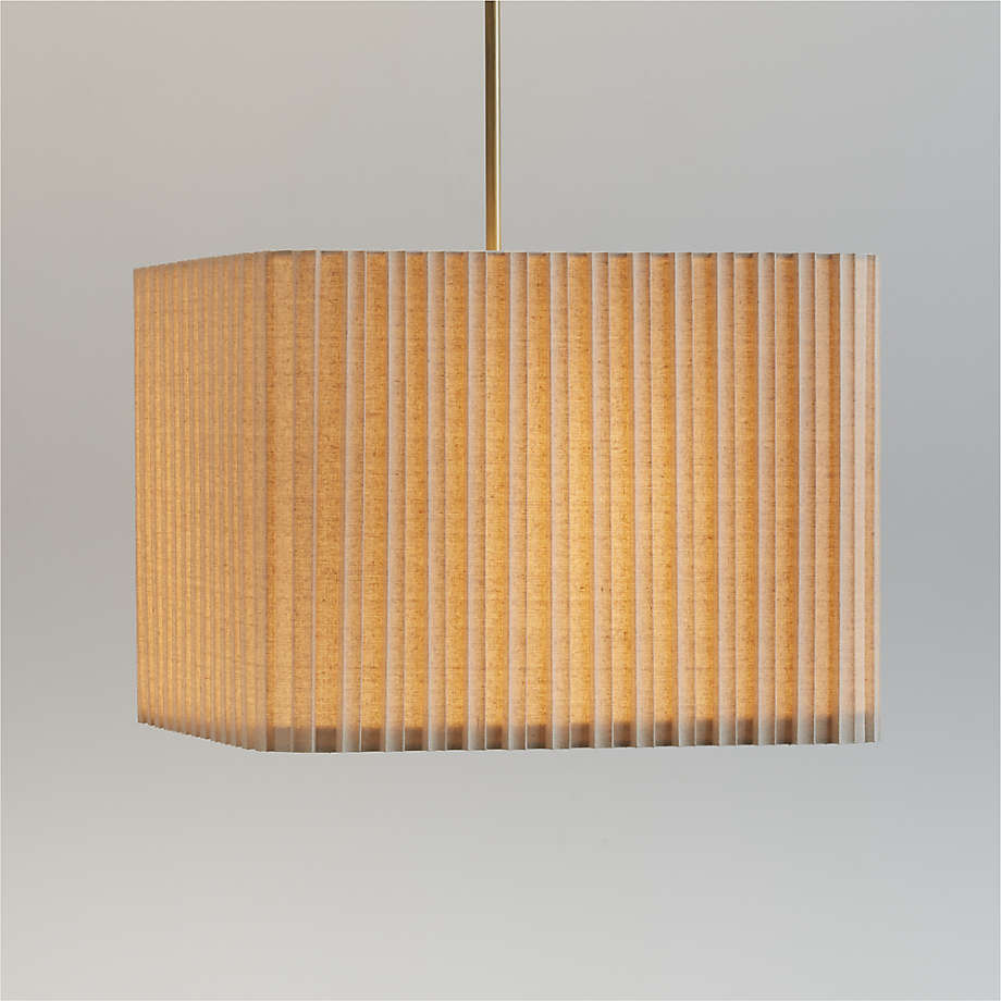 Patrice Ivory Linen Fabric Pendant Light | Crate & Barrel