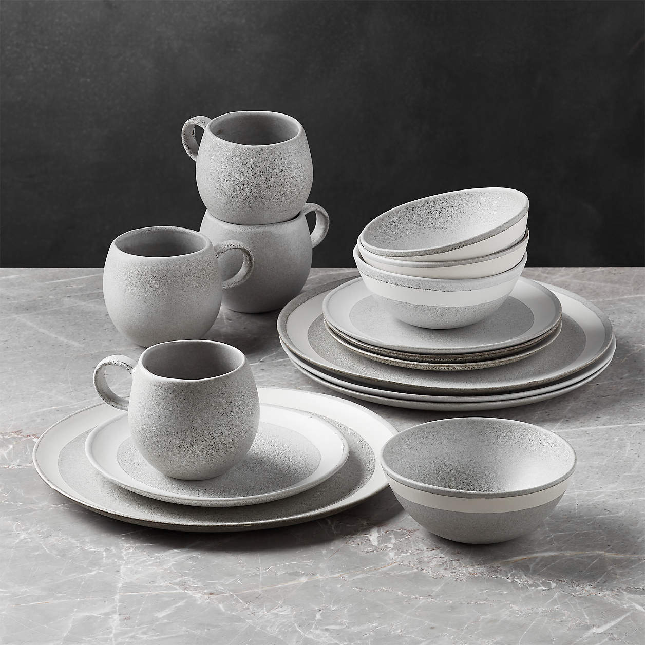 Pedra Artisan Dinnerware 16-Piece Set + Reviews | Crate & Barrel